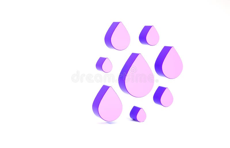 Purple Water Drop Icon Isolated on White Background. Minimalism Concept ...