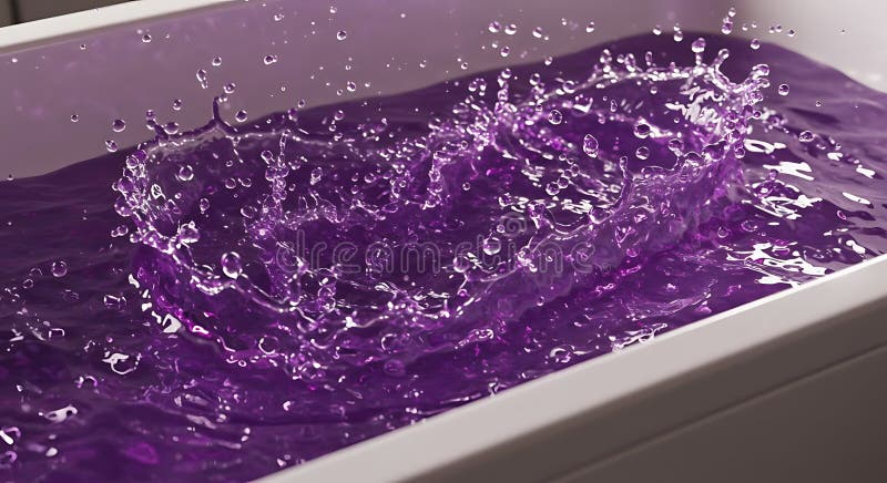 Purple Water Splash in a Container. Generative Ai Stock Photo - Image ...