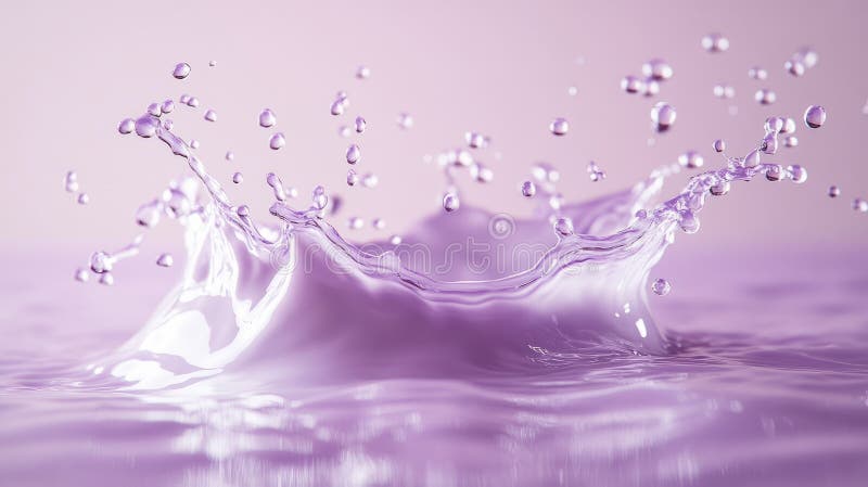 Purple Water Splash Creating Dynamic Patterns Stock Image - Image of ...