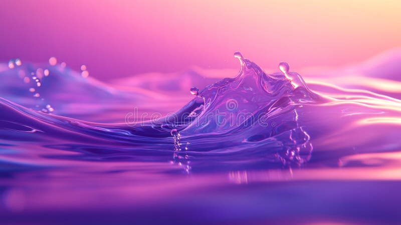 Purple Water Splash with Ripples and a Pink Background Stock ...