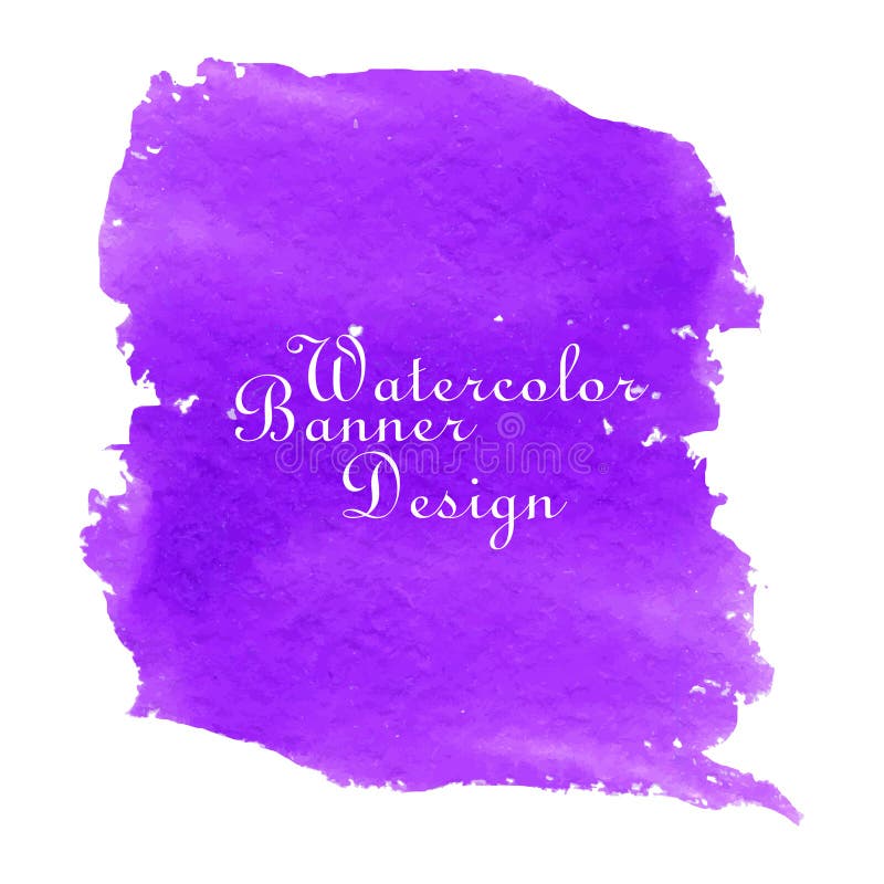 Purple Watercolor Banner Design Stock Vector - Illustration of paper ...