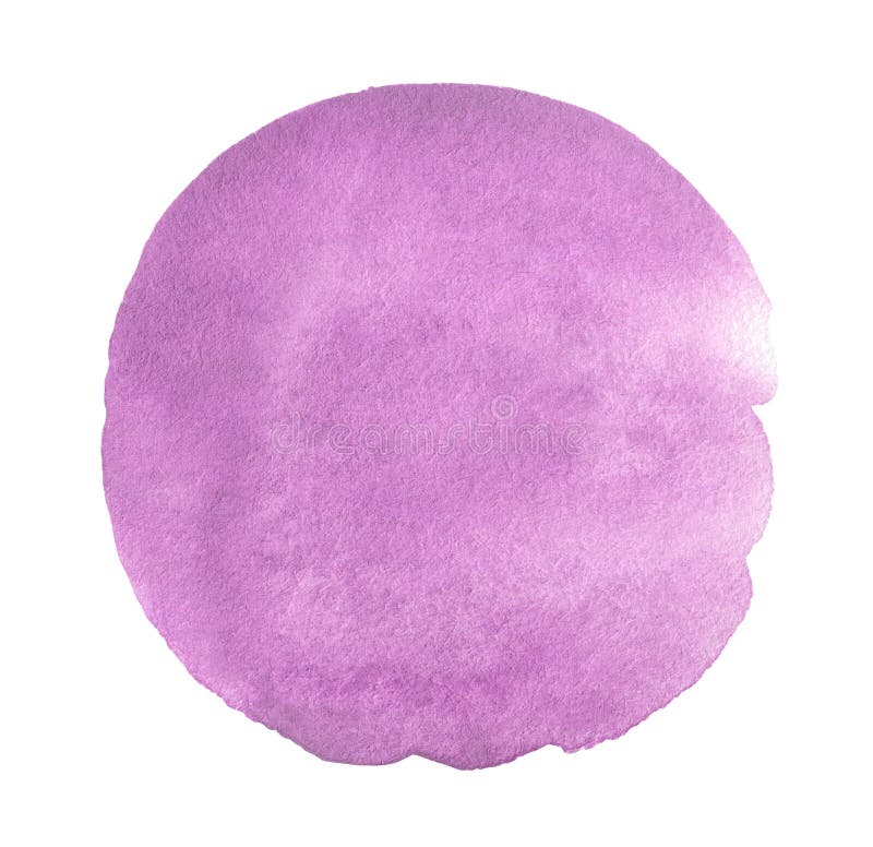 Purple Watercolor Hand Painted Textured Spot on White Background Stock ...
