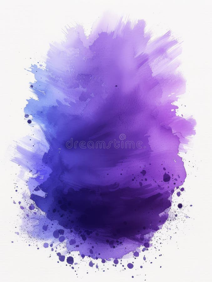 Purple Watercolor Splash Isolation Generative AI Stock Illustration ...