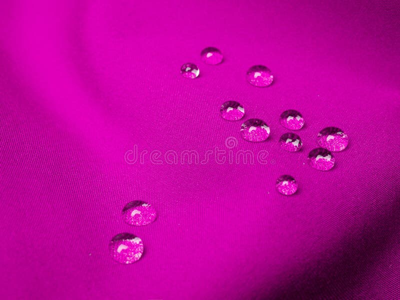 Purple Waterproof Fabric with Drops Close Up after Rain Stock Image ...