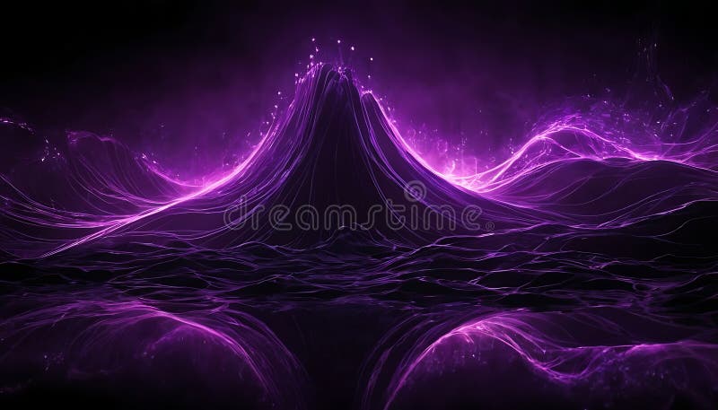 A Purple Wave with a Black Background. Stock Illustration ...