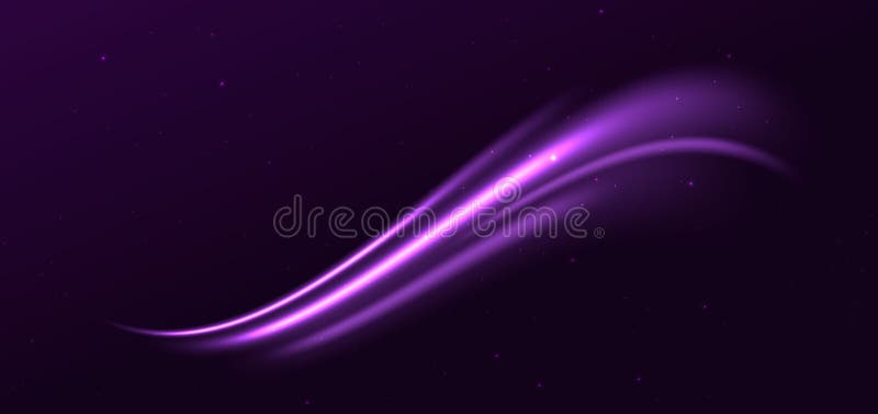 Purple Wave Rays Glowing on Dark Purple Background. Speed Motion Moving ...