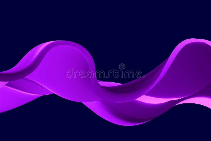 Purple Wavy Flow on an Abstract Background. Horizontal Magenta Vector ...
