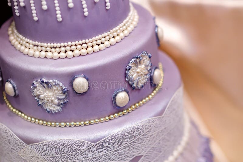 Purple Wedding Cake Decorated with Flowers Stock Photo - Image of ... Purple Wedding Cake Decorated with Flowers Stock Photo - Image of ...
