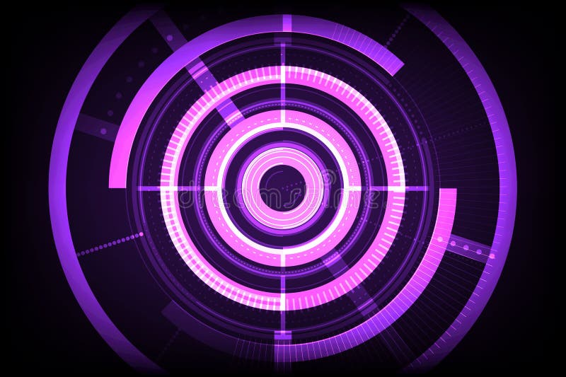 Purple and White Abstract Glow Circles with a Digital Design in Motion ...