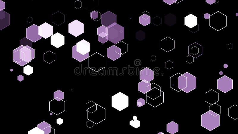 Purple White Hexagons on Black Background Loop. Stock Footage - Video of modern, diverse: 325822498