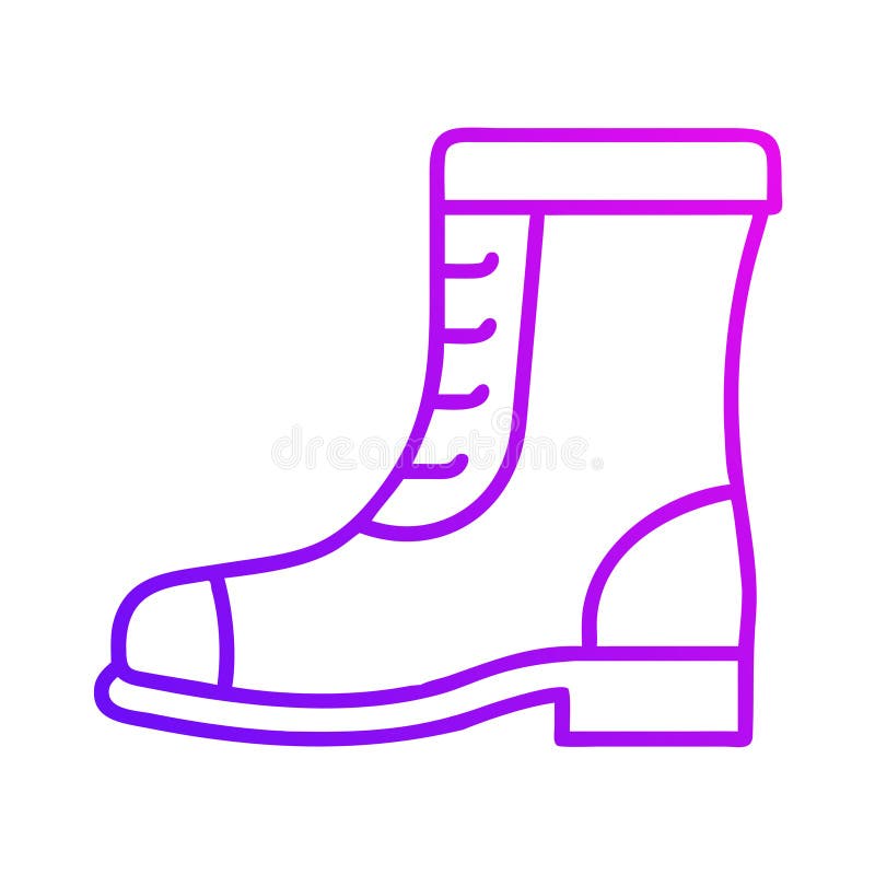 A Purple and White Line Drawing of a Boot Stock Illustration ...