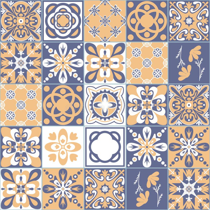 Purple White Seamless Pattern, Traditional Spanish Azulejo Tile Mosaic ...