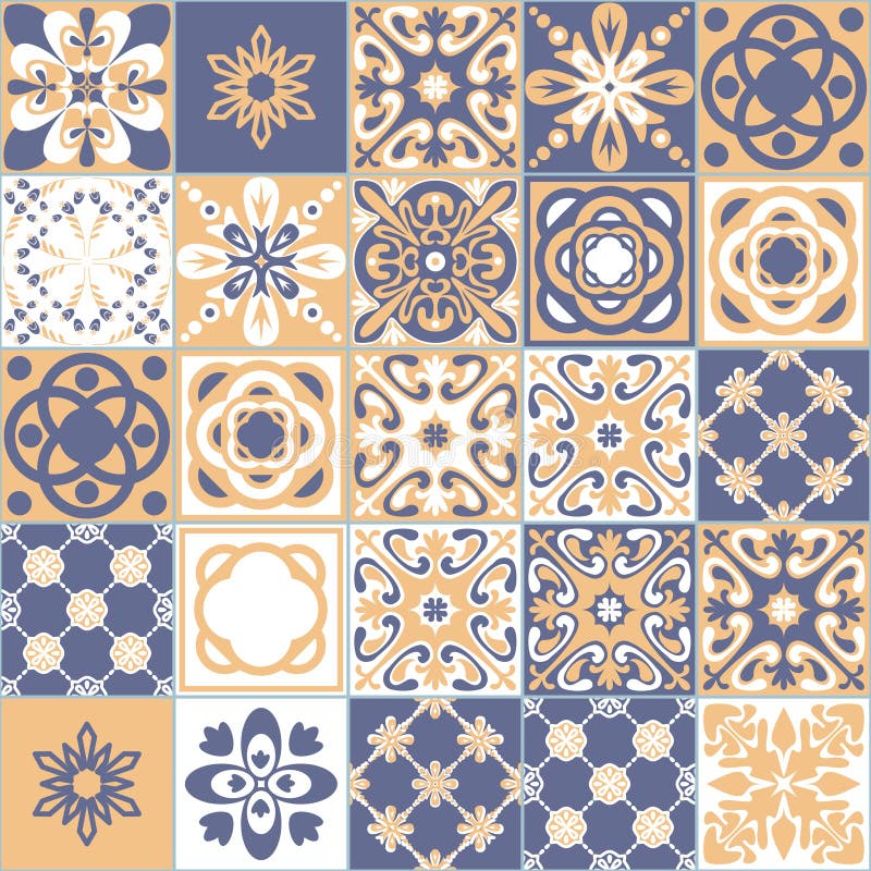 Purple White Seamless Pattern, Traditional Spanish Azulejo Tile Mosaic ...