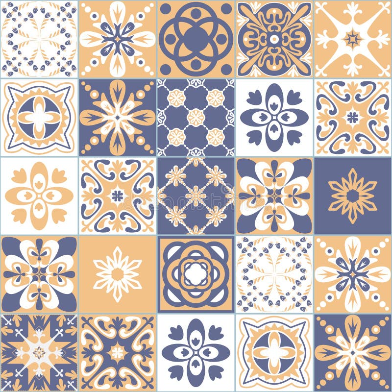 Purple White Seamless Pattern, Traditional Spanish Azulejo Tile Mosaic ...