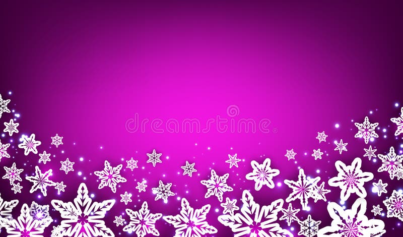 Purple Winter Background with Snowflakes. Stock Vector - Illustration ...