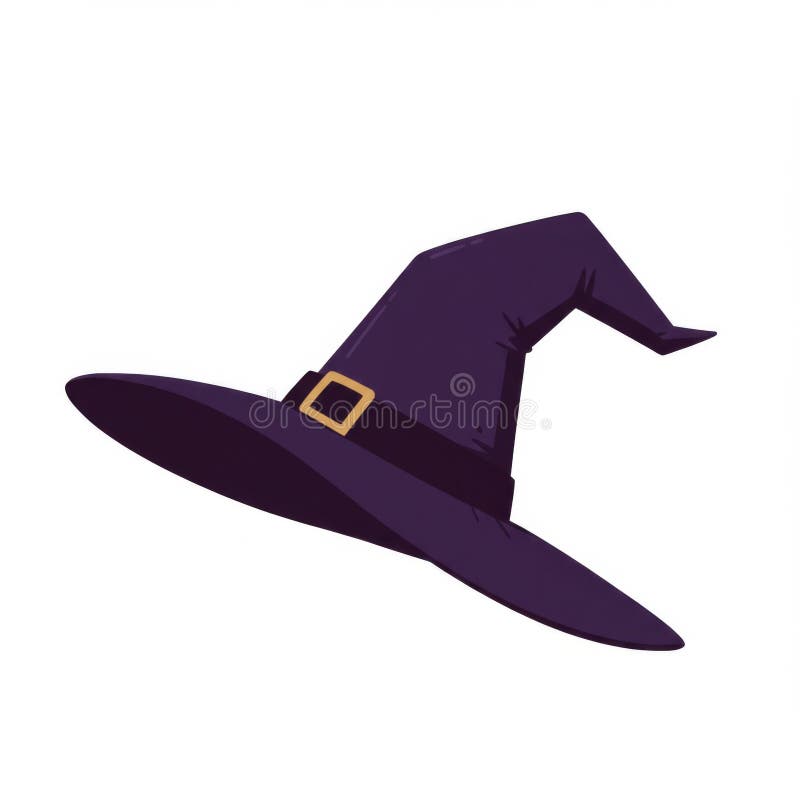 Purple Witch Hat Illustration on White Background Stock Illustration ...