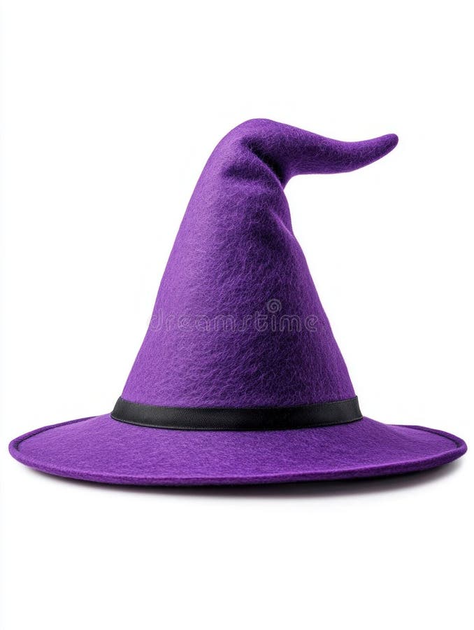 Purple Witch Hat Isolated on White Background Stock Illustration ...