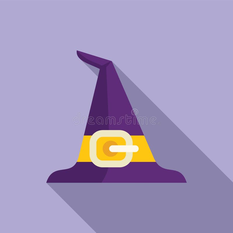 Purple Witch Hat with Yellow Belt Casting Long Shadow Stock ...
