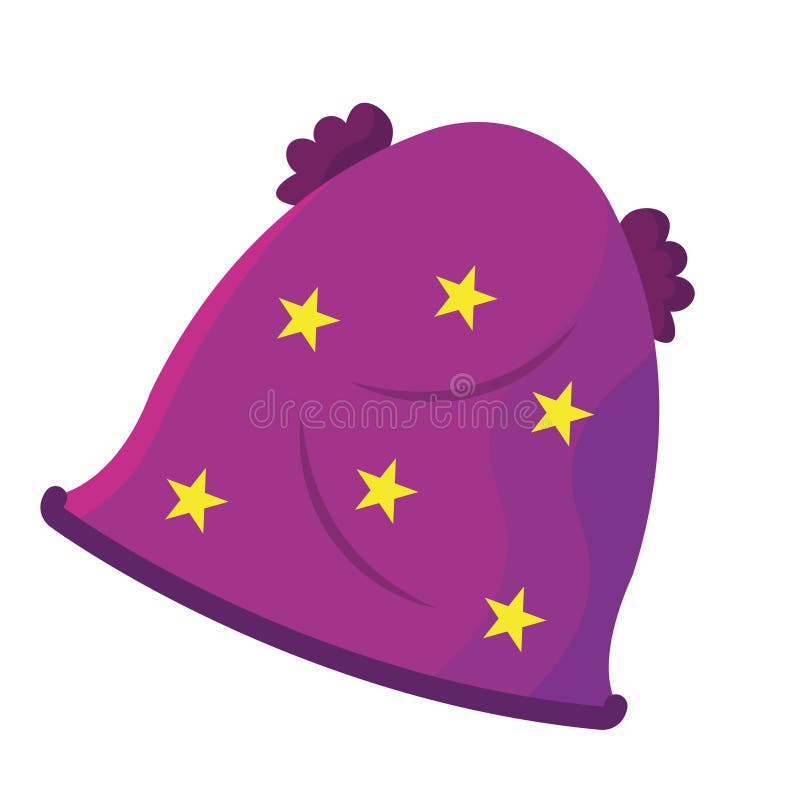 Purple Wizard Hat with Yellow Stars. Vector Stock Vector - Illustration ...