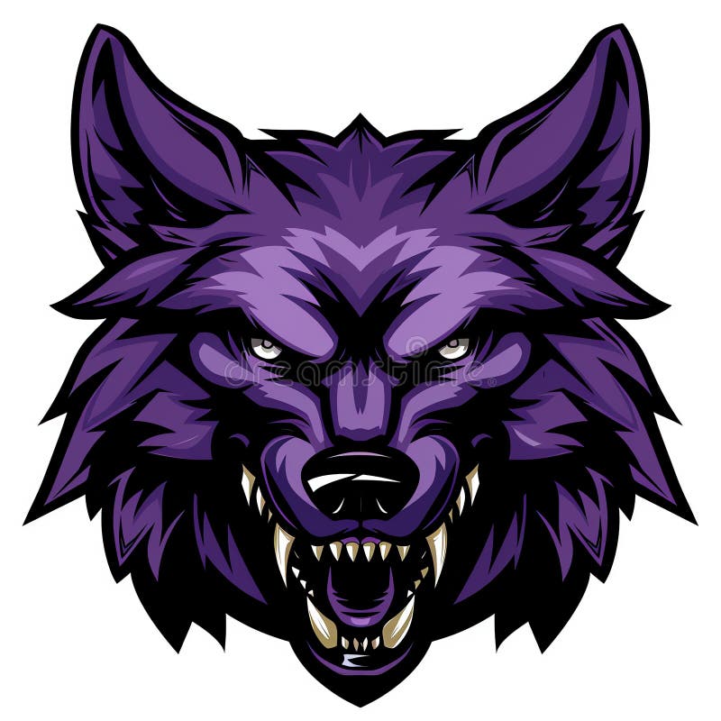 Purple Wolf Logo, AI Generated Stock Illustration - Illustration of ...