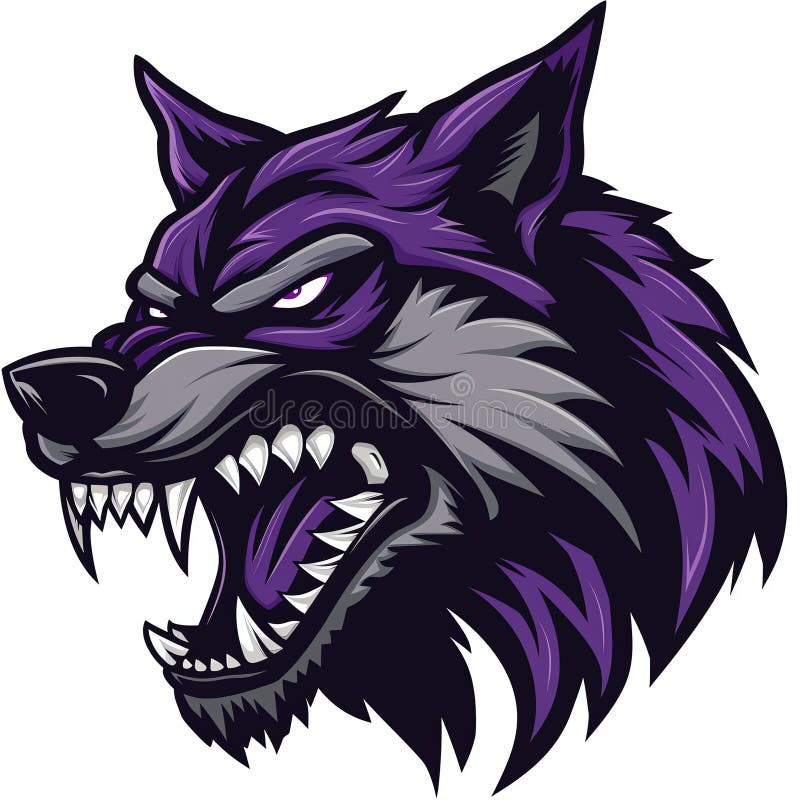 Purple Wolf Logo, AI Generated Stock Illustration - Illustration of ...