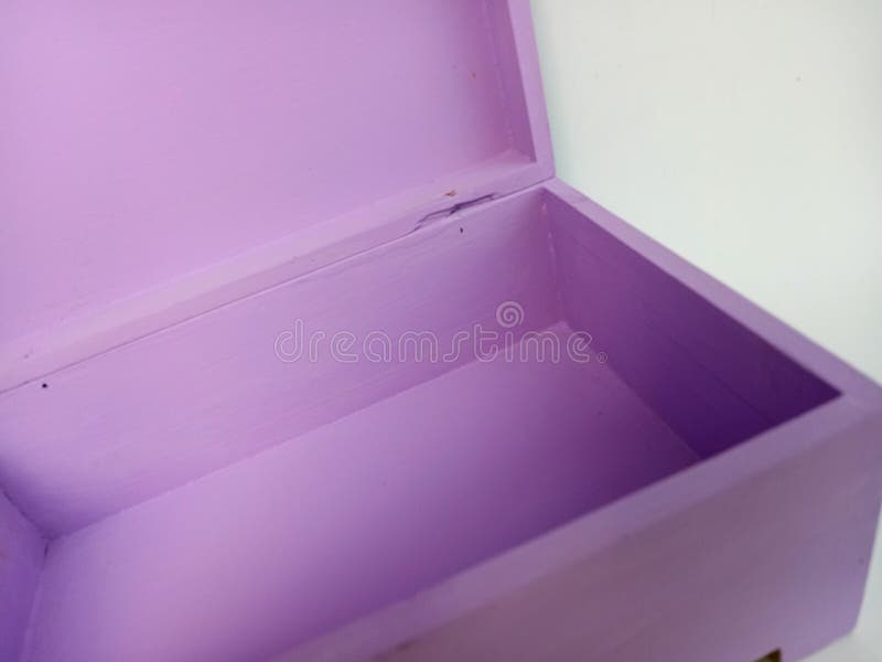 Purple Wooden Box Opened on a White Background Stock Image - Image of ...