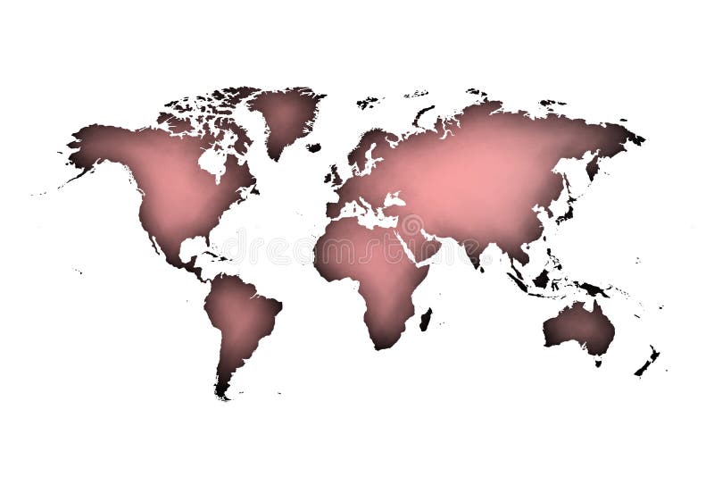 Purple Worldmap with Perimetral Shadows. Stock Illustration ...