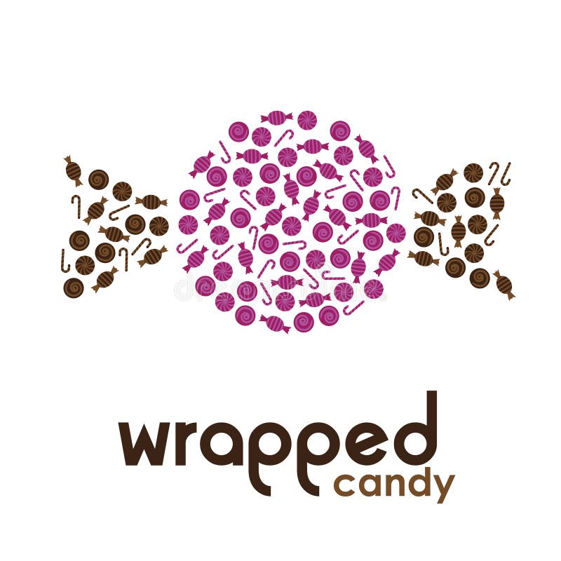 Purple Wrapped Candy Made by Candies Stock Vector - Illustration of ...