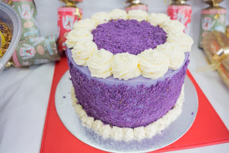 Purple Yam cake stock photo. Image of sponge, banana - 87776934