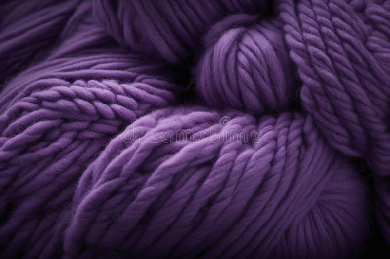 Purple Yarn Texture: a Close-Up of Soft, Thick Wool Stock Illustration ...