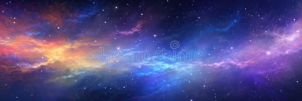 Purple Yellow Blue Space , Panoramic Background Stock Illustration ...