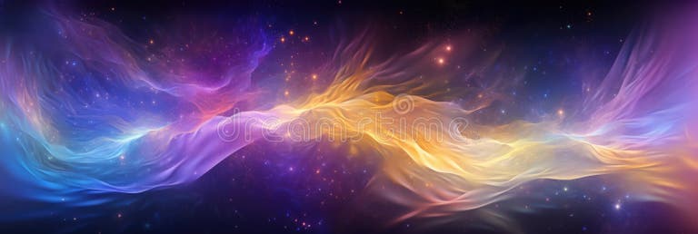 Purple Yellow Blue Space , Panoramic Background Stock Illustration ...