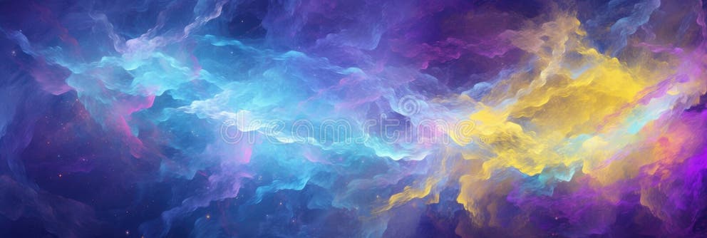 Purple Yellow Blue Space , Panoramic Background Stock Illustration ...