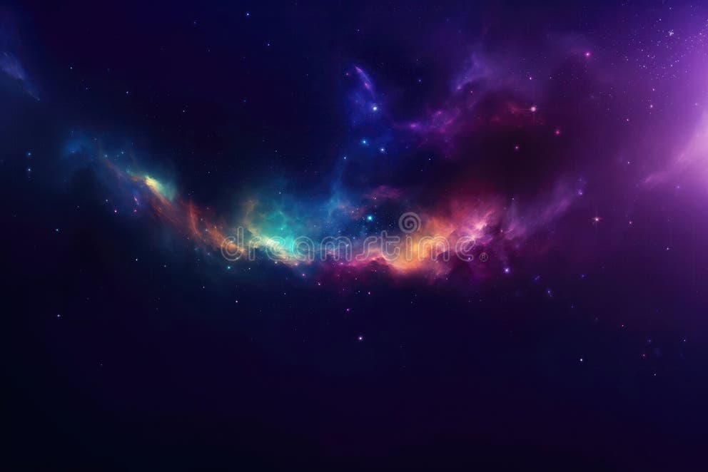 Purple Yellow Blue Space Panoramic Background. Generative AI Stock ...