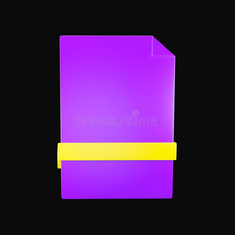 Purple and Yellow File Extension 3D Icon on Black Stock Illustration ...