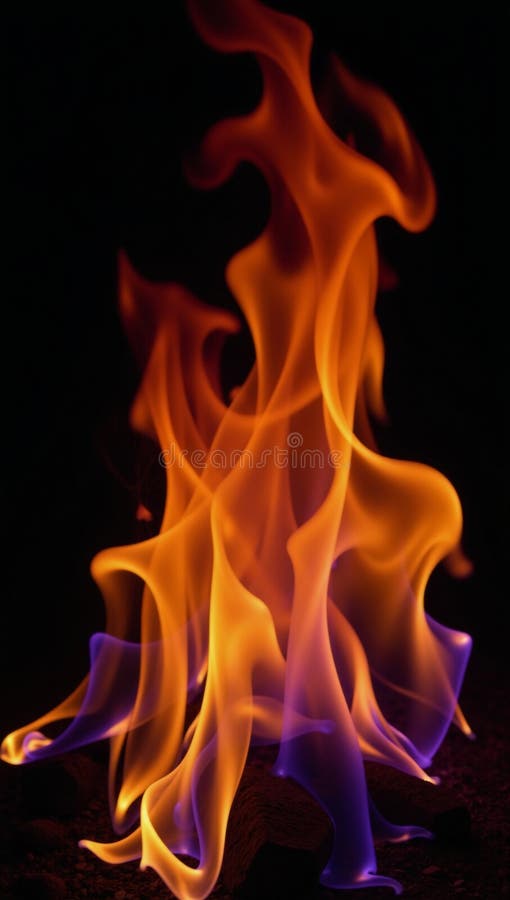 Purpleorange Flamed Colorful Fire Stock Illustration - Illustration of ...
