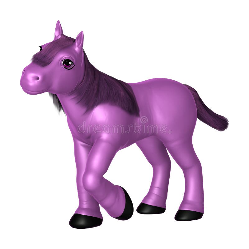 Purply Pony on White stock illustration. Illustration of mane - 65776936