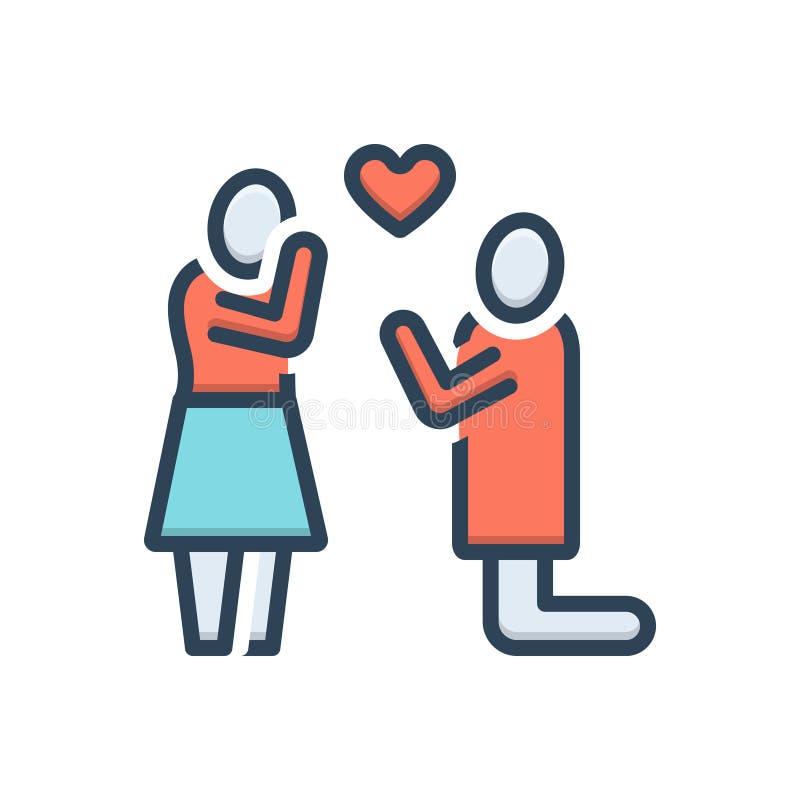 Color Illustration Icon for Purpose, Love and People Stock Illustration ...