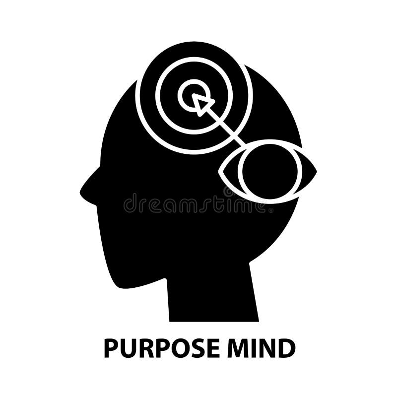 Purpose Mind Icon, Black Vector Sign with Editable Strokes, Concept ...