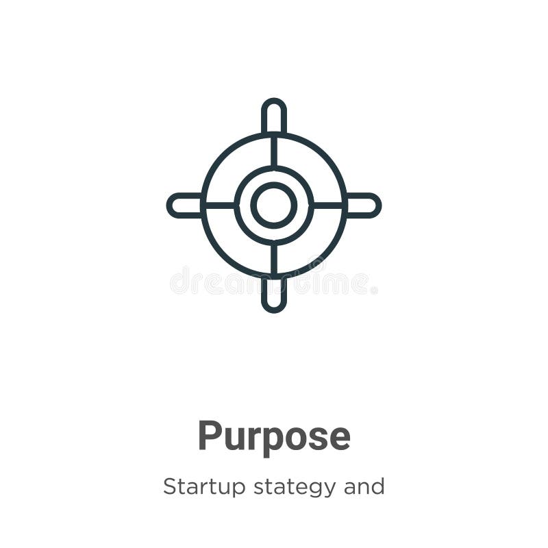 Purpose Outline Vector Icon. Thin Line Black Purpose Icon, Flat Vector ...