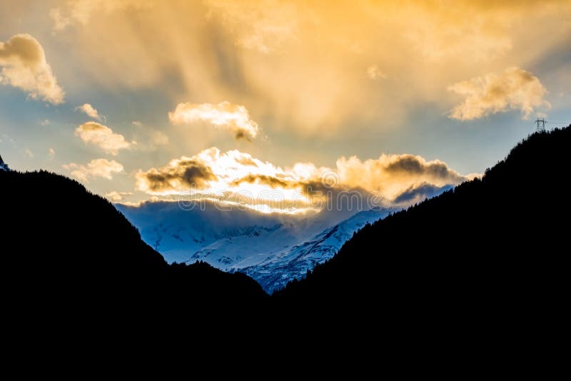 On Purpose Underexposed -silhouette- Landscape of a Mountain in ... On Purpose Underexposed -silhouette- Landscape of a Mountain in ...
