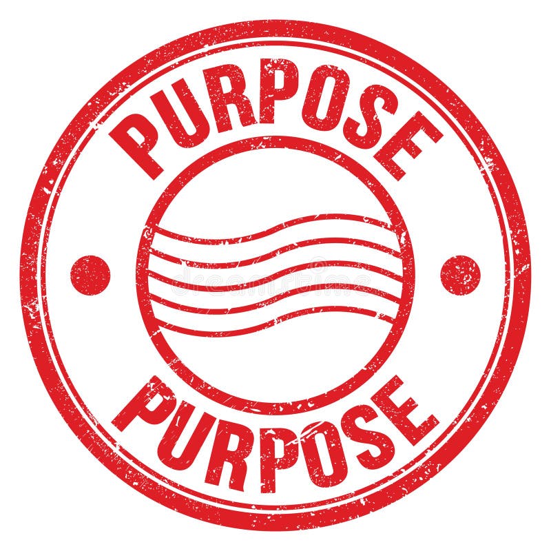 PURPOSE Text Written on Red Round Postal Stamp Sign Stock Illustration ...