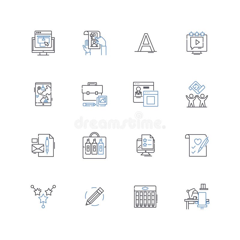 Purposeful Schematics Line Icons Collection. Insight, Strategy, Design ...