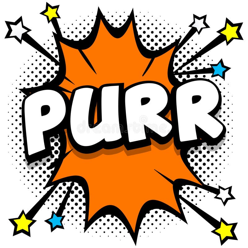Purr Pop Art Comic Speech Bubbles Book Sound Effects Stock Vector ...