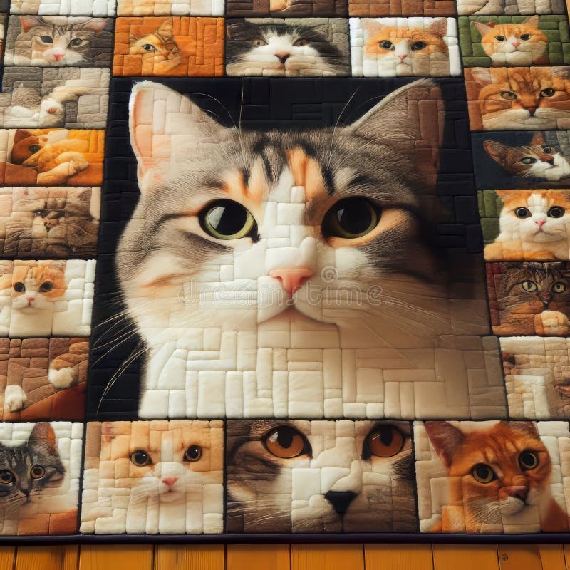 Purrfect Print Patchwork this Unique Carpefeatures a Patchwork Stock Photo - Image of statement ...