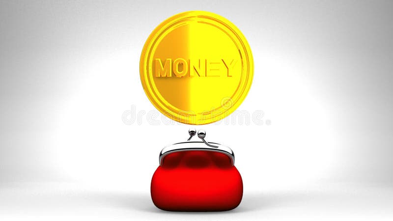 Purse and Coin on White Background Stock Video - Video of saving, money ...