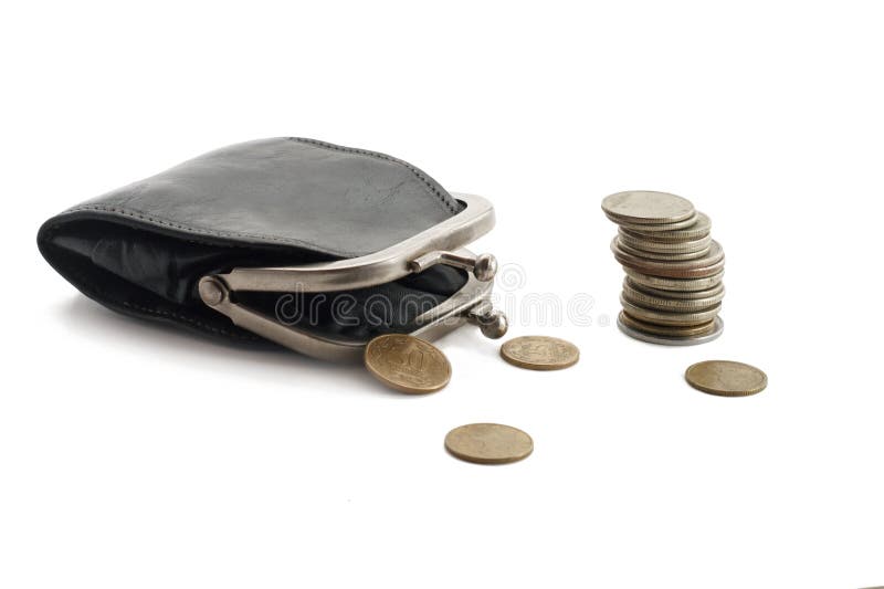 Purse and coins stock photo. Image of payment, bank, finance - 9219020