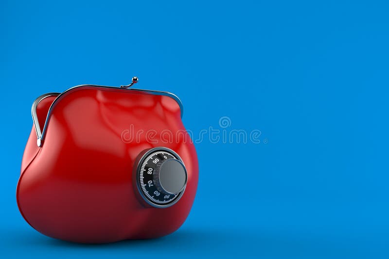 Purse with Combination Lock Stock Illustration - Illustration of blue ...