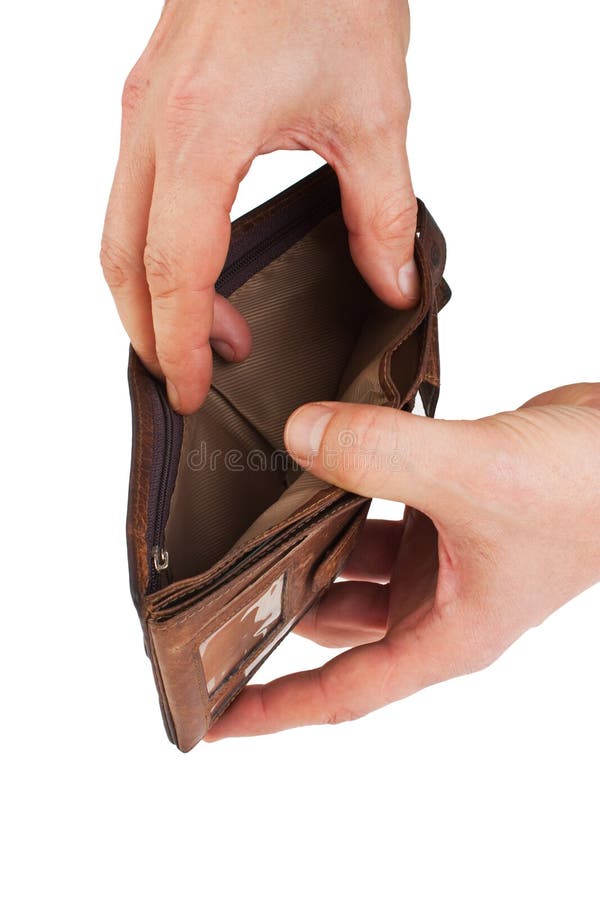 Purse in hand stock photo. Image of open, pouch, poverty - 31049226