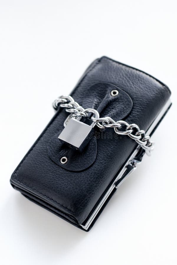 Purse with a padlock stock photo. Image of accumulation - 78534332